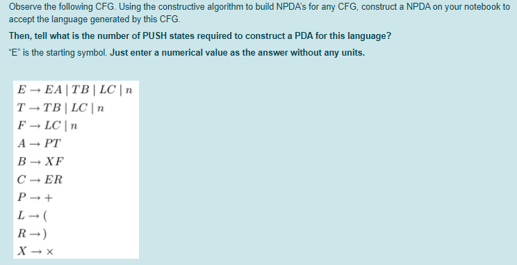 Solved Observe the following CFG. Using the constructive | Chegg.com