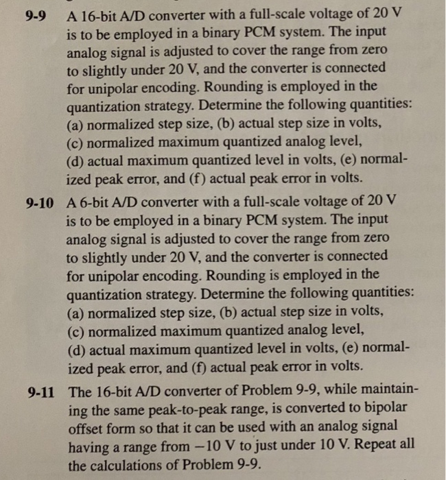 Solved A 16-bit A/D converter with a full-scale voltage of | Chegg.com