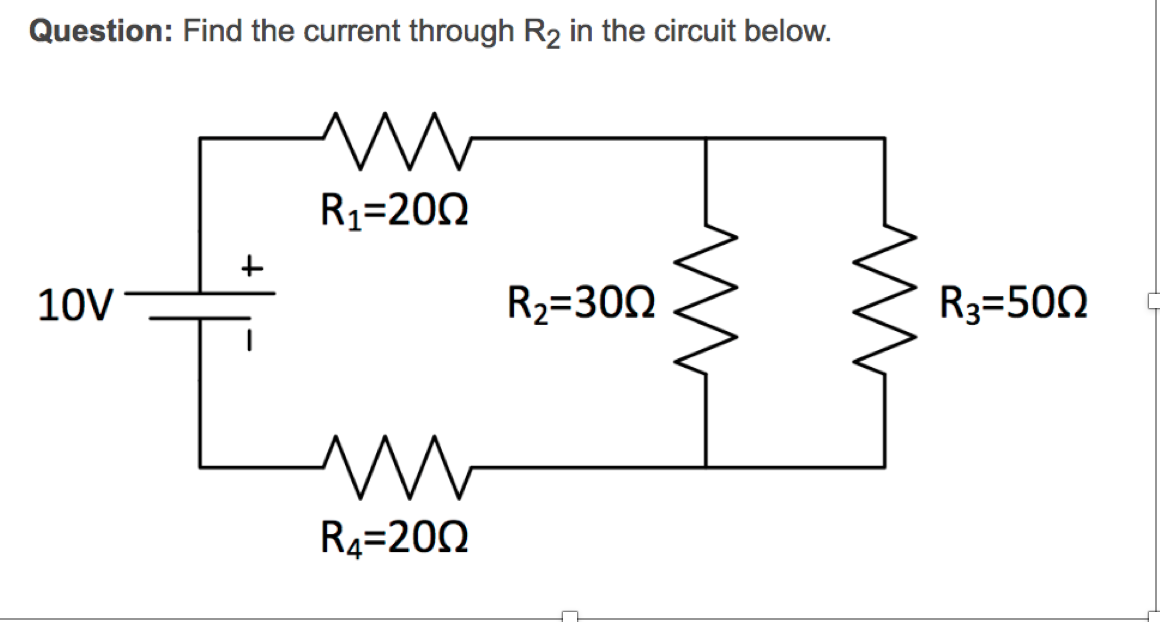Solved Question: Find the current through R2 in the circuit | Chegg.com