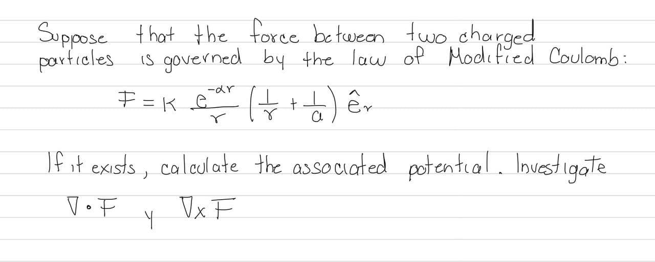 Solved Suppose that the force between two charged particles | Chegg.com