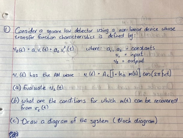 Solved O Consider a Square low detector using a non-linear | Chegg.com