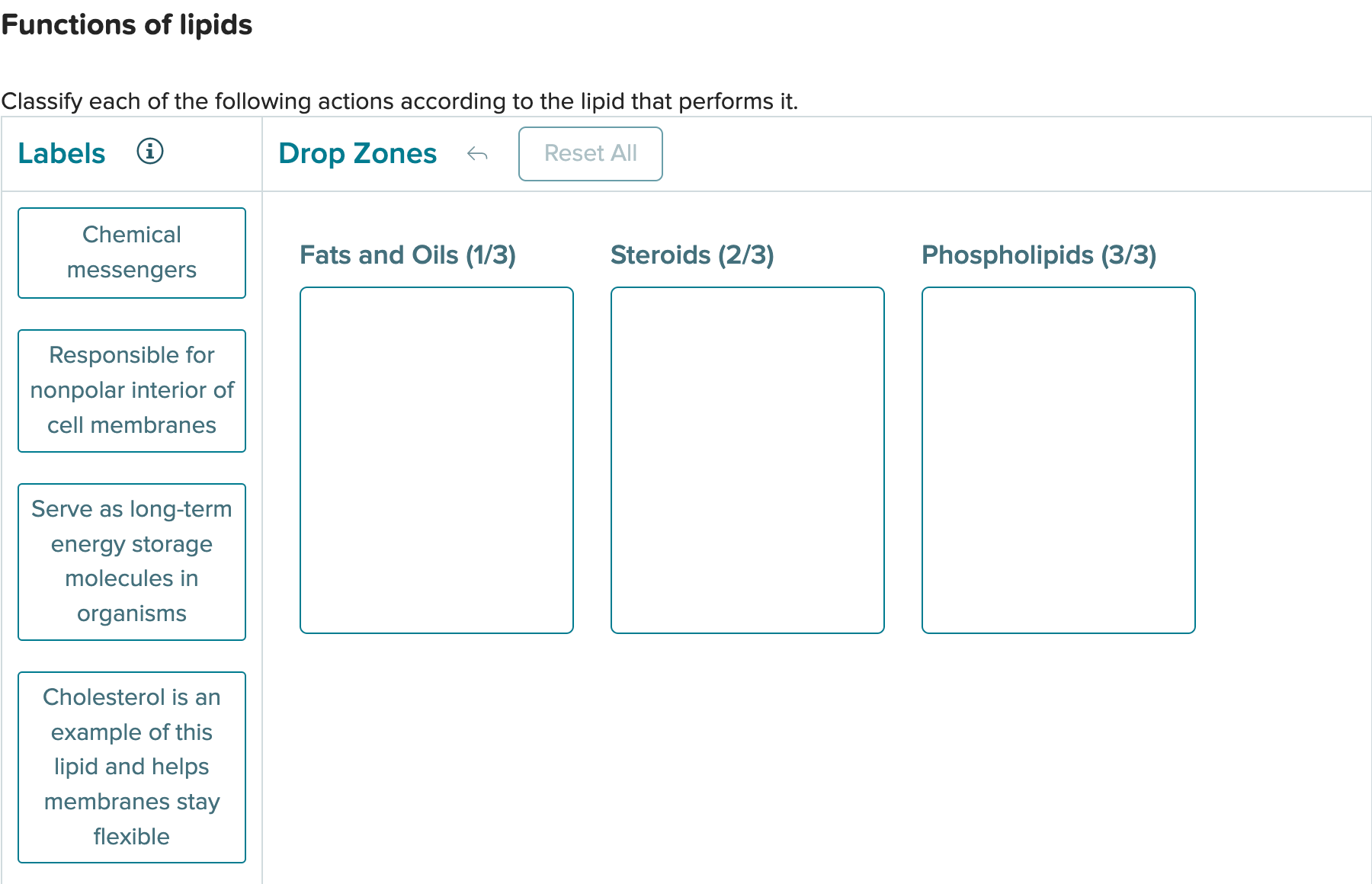 Solved Functions of lipids Classify each of the following | Chegg.com