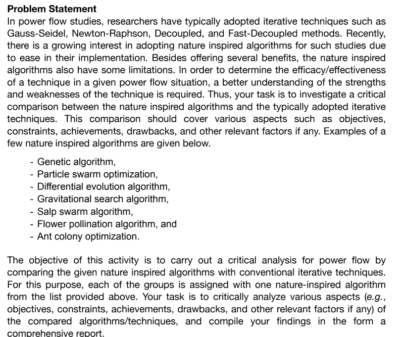 Solved Problem Statement In power flow studies, researchers | Chegg.com