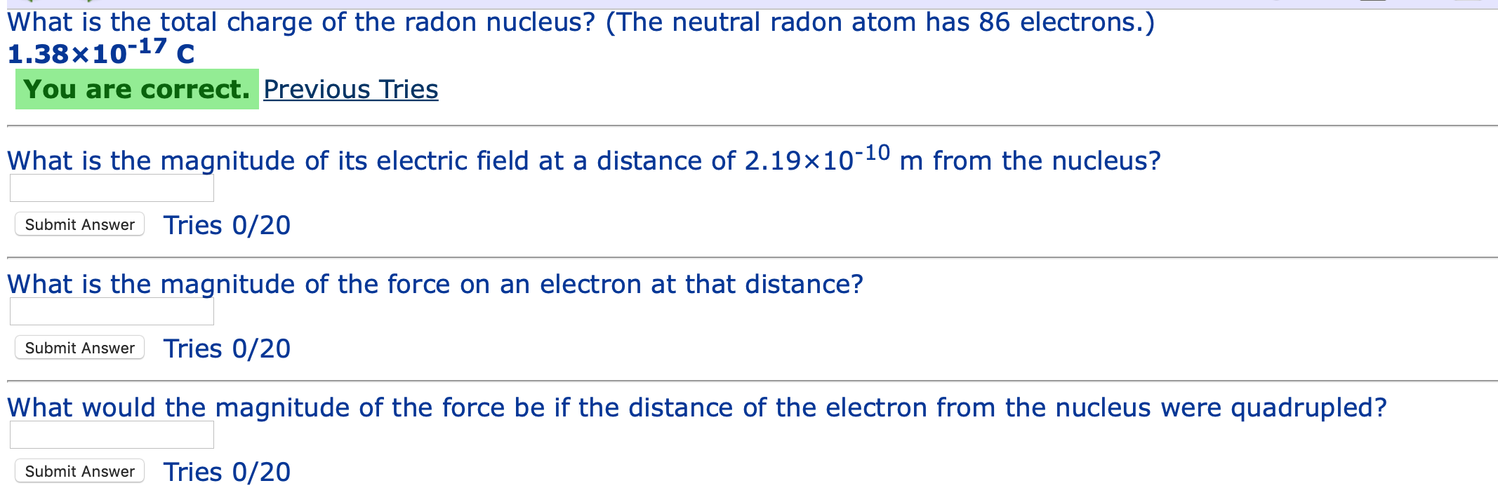 Solved What is the total charge of the radon nucleus? (The | Chegg.com
