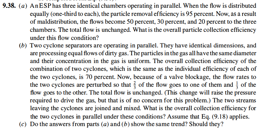 8. (a) An ESP has three identical chambers operating | Chegg.com
