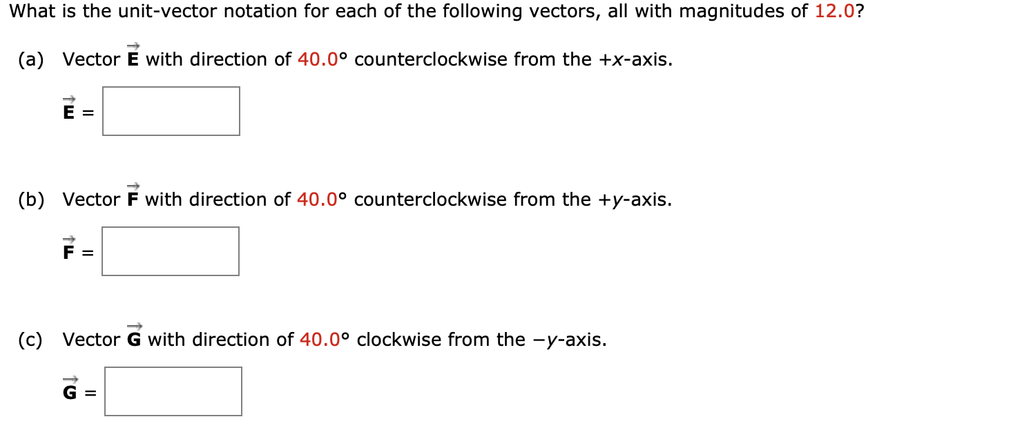 Solved What is the unit-vector notation for each of the | Chegg.com