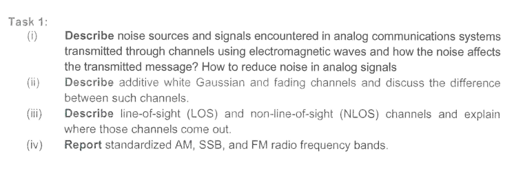Solved Task 1: (i) Describe noise sources and signals | Chegg.com