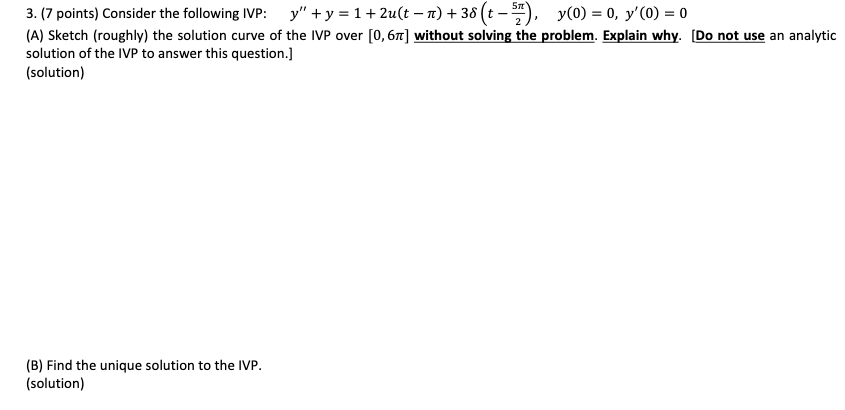 Solved Differential Equations. Answer throughly PART A | Chegg.com
