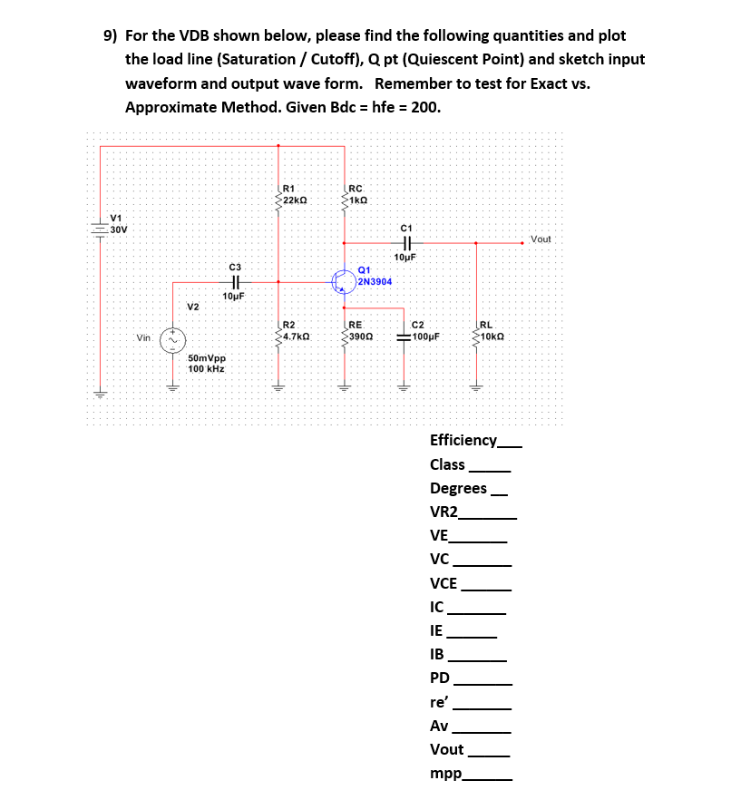 Solved 9) For the VDB shown below, please find the following | Chegg.com