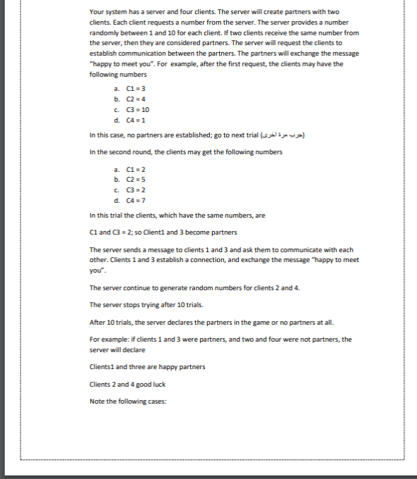 Solved Consider a system with one server and one client. | Chegg.com