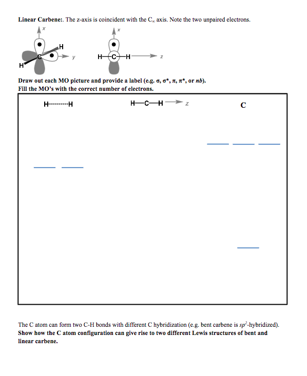 Linear Carbene:. The z-axis is coincident with the | Chegg.com