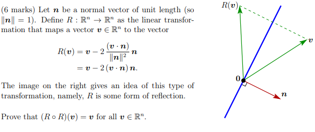 Solved (6 marks) Let n be a normal vector of unit length (so | Chegg.com