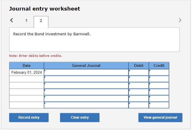 Solved Journal entry worksheet \begin{tabular}{llllll}