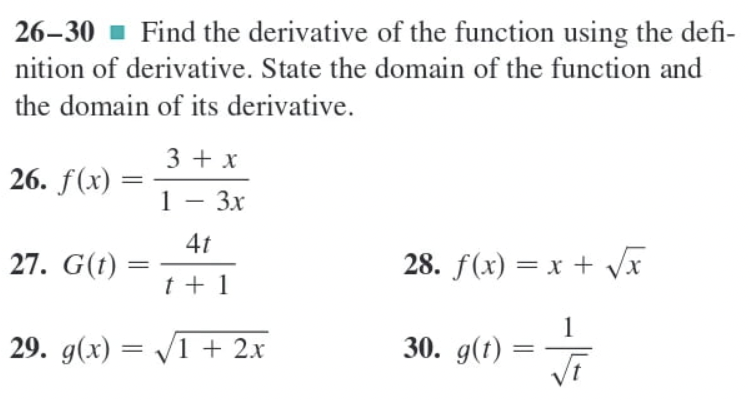 Solved 26-30 ﻿Find the derivative of the function using | Chegg.com