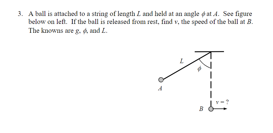 Solved 3. A ball is attached to a string of length L and | Chegg.com