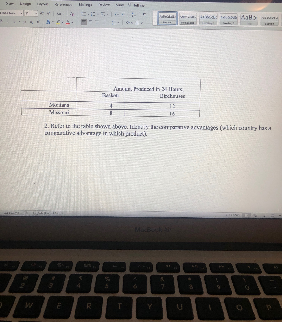 Solved Draw Design Layout References Mailings Review View | Chegg.com