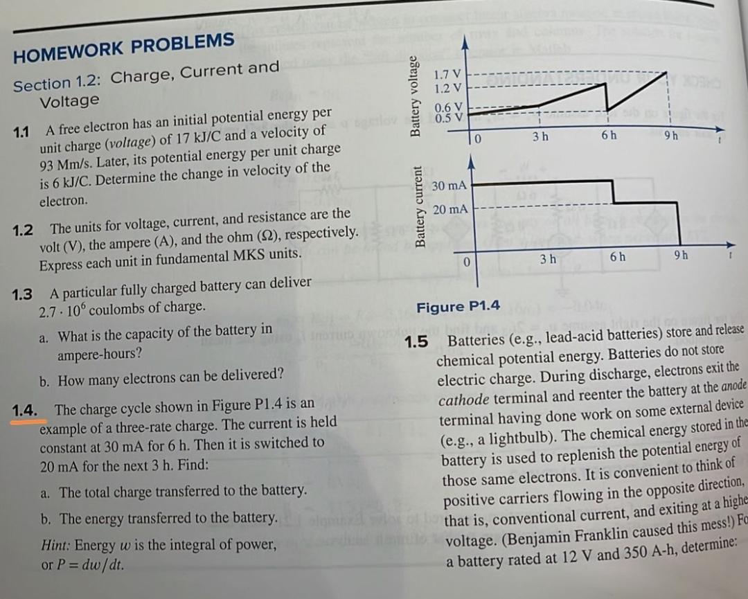 Solved 1.1 A free electron has an initial potential energy | Chegg.com