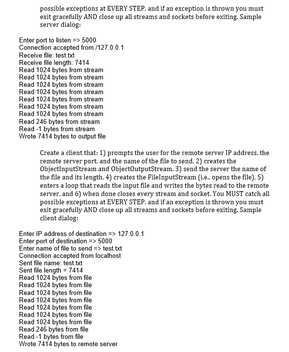 Networking. Create a client application and a server | Chegg.com