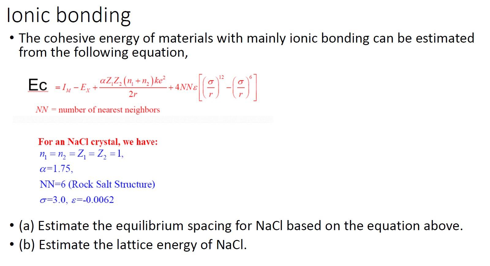 Solved Secondary bonding . Given the bonding energy | Chegg.com