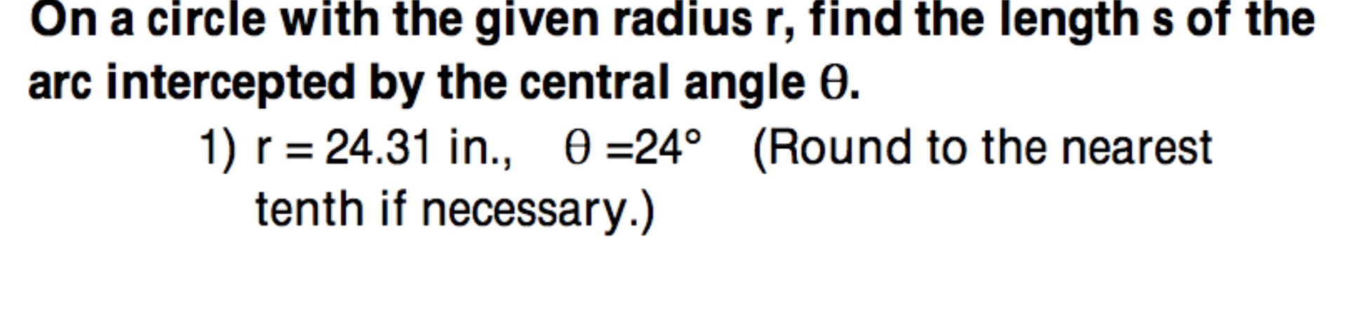 Solved On a circle with the given radius r, find the length | Chegg.com