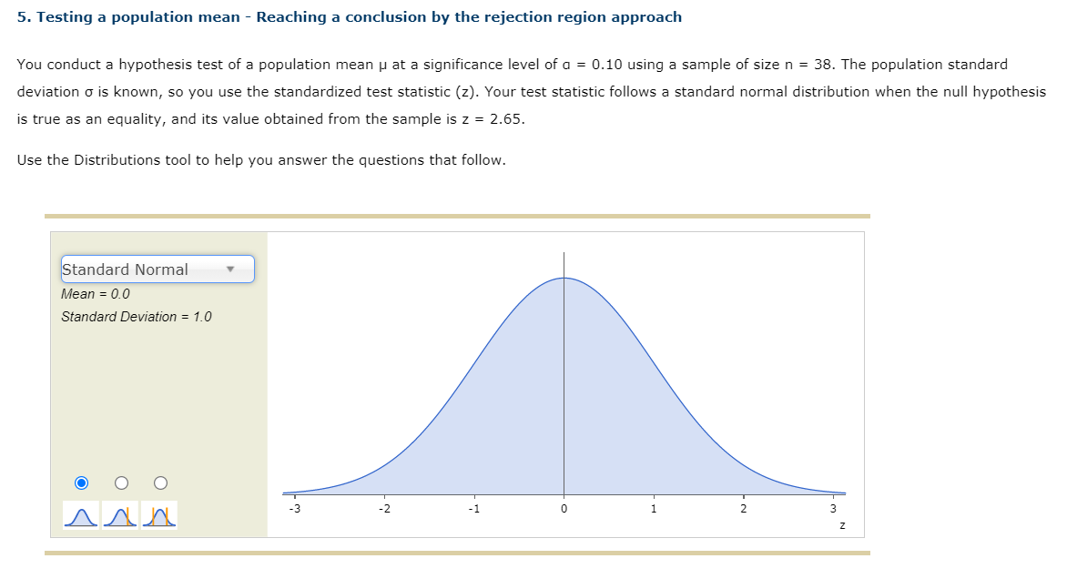 Solved 5. Testing a population mean - Reaching a conclusion | Chegg.com