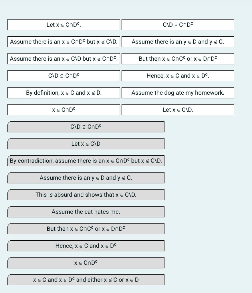 Solved Consider the statement For any non-empty sets C and D | Chegg.com