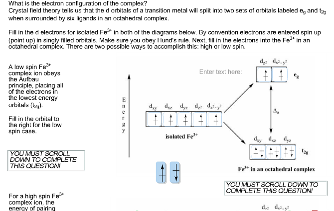 Solved What is the electron configuration of the complex? | Chegg.com