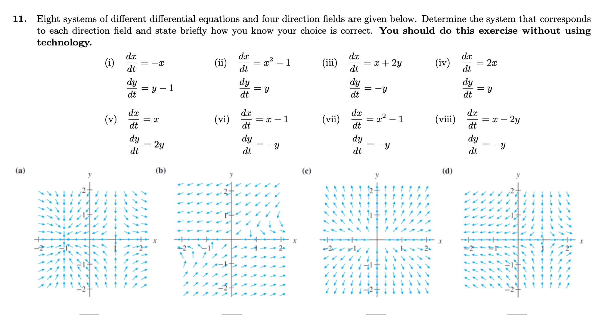 Solved 11. Eight systems of different differential equations | Chegg.com