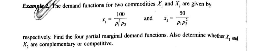 Solved Exampler. The demand functions for two commodities X, | Chegg.com