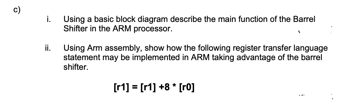 Solved c) i. Using a basic block diagram describe the main | Chegg.com