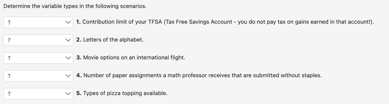 Solved Match each question with its answer. Note: some of | Chegg.com