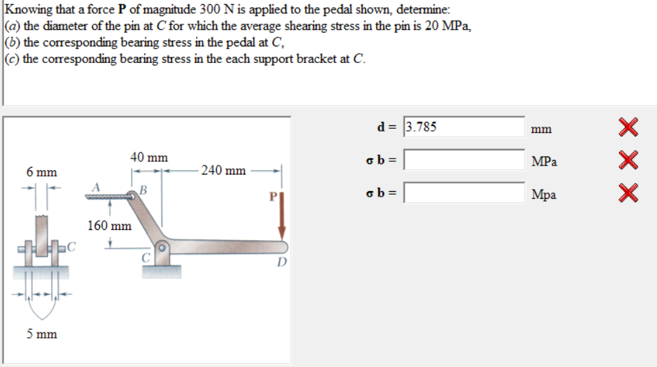 Solved Knowing that a force P ﻿of magnitude 300N ﻿is applied | Chegg.com