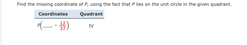 Solved Find The Missing Coordinate Of P Using The Fact That 3031
