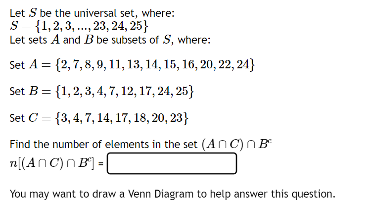 Solved Let S ﻿be the universal set, | Chegg.com