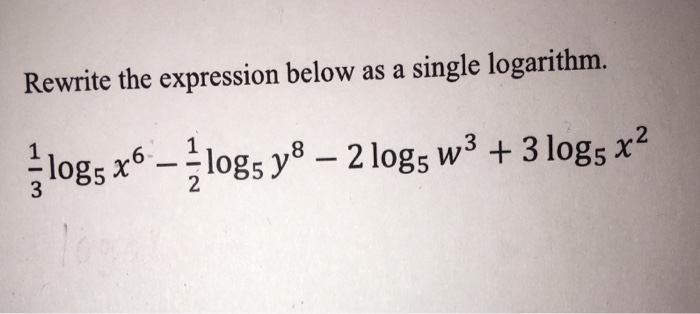 Solved Rewrite the expression below as a single logarithm. | Chegg.com