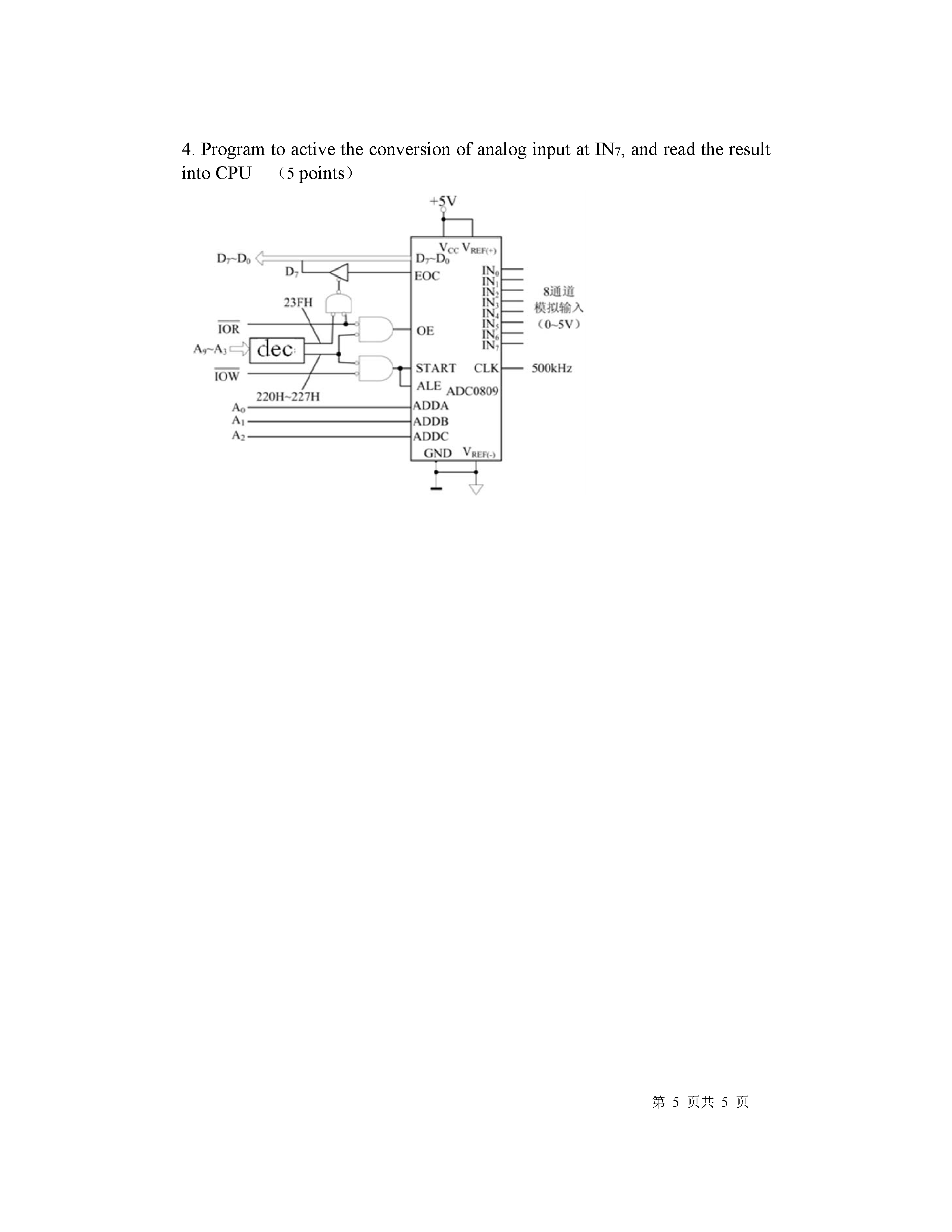 Solved 4. Program to active the conversion of analog input | Chegg.com