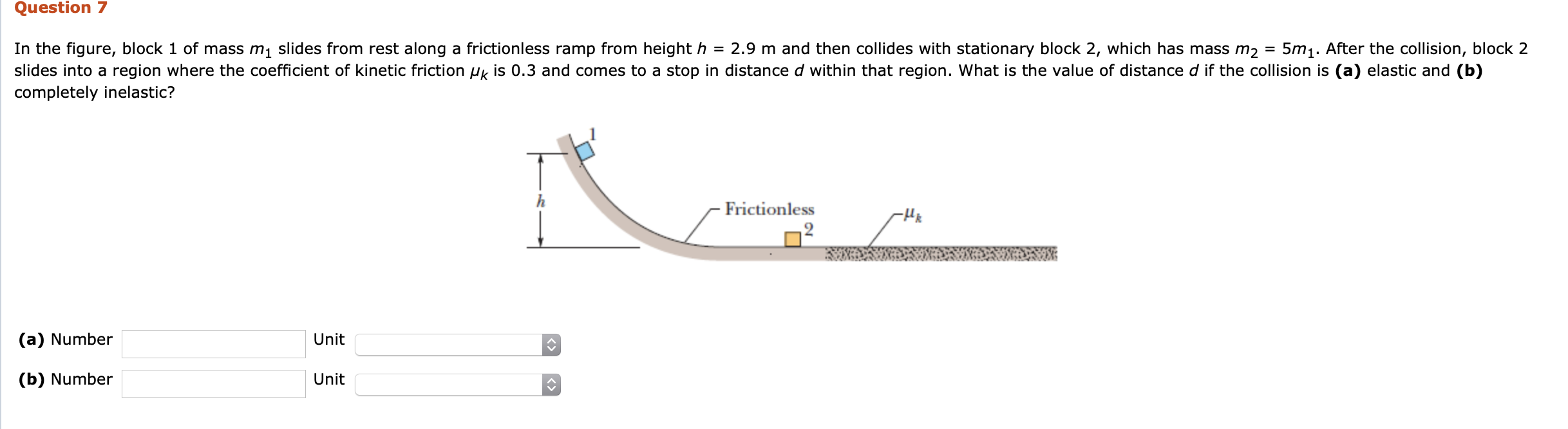 Solved Question 7 In the figure, block 1 of mass m1 slides | Chegg.com