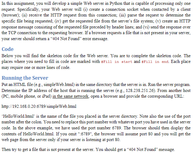 Solved In This Assignment You Will Develop A Simple Web 
