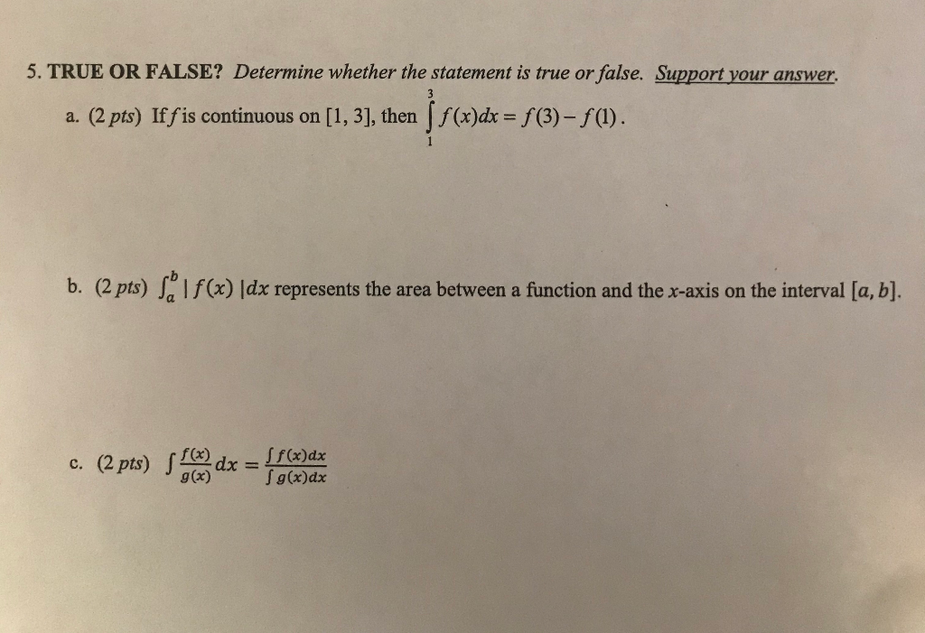 Solved True or false? Determine whether each statement is | Chegg.com