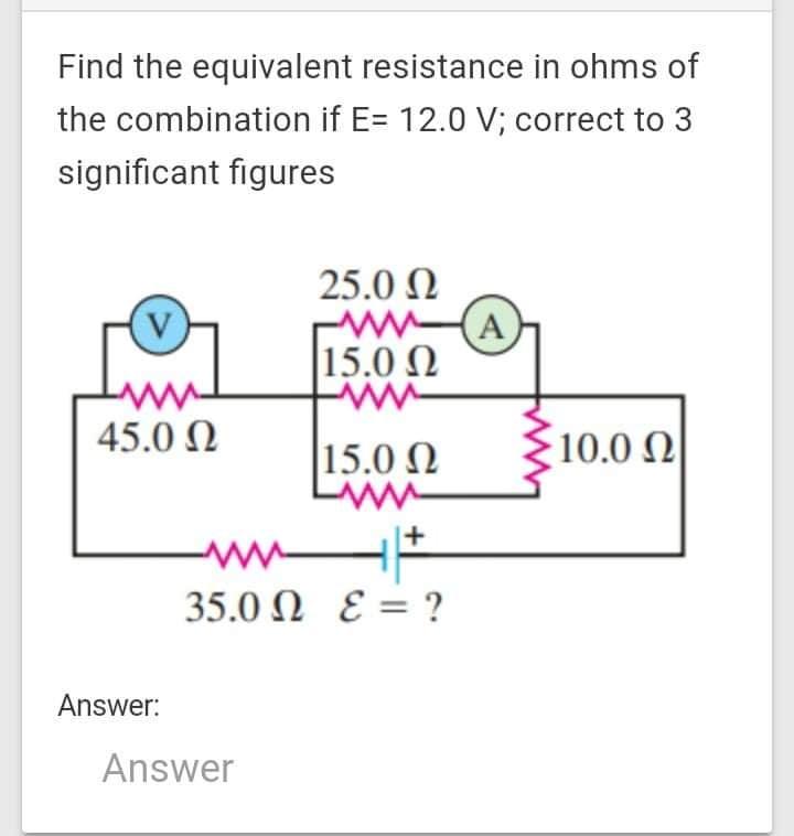 Solved Find the equivalent resistance in ohms of the | Chegg.com
