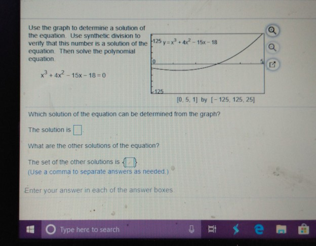 Solved Use the graph to determine a solution of the | Chegg.com