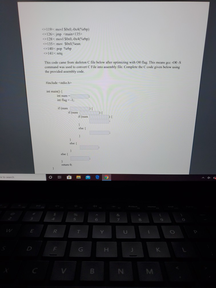 Consider the following assembly code: : push%rbp | Chegg.com