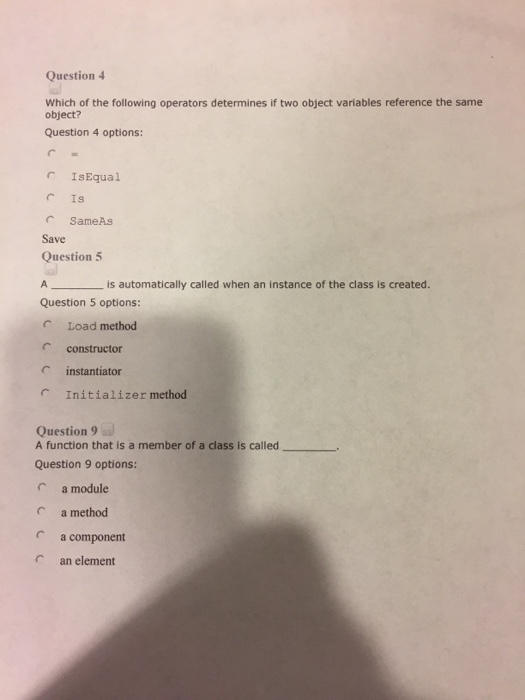 Solved Question 4 Which of the following operators | Chegg.com