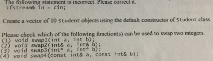 Solved The following statement is incorrect. Please correct | Chegg.com