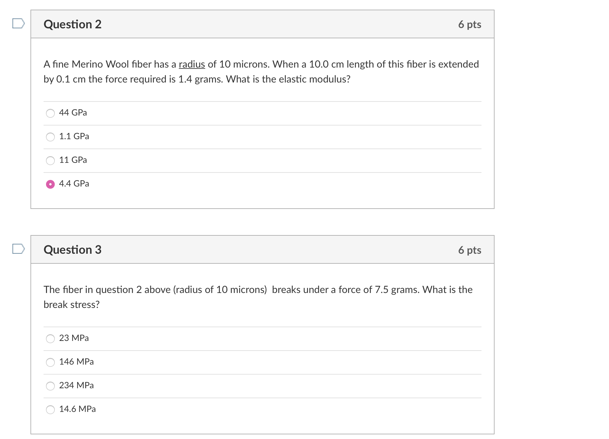Solved A fine Merino Wool fiber has a radius of 10 microns. | Chegg.com
