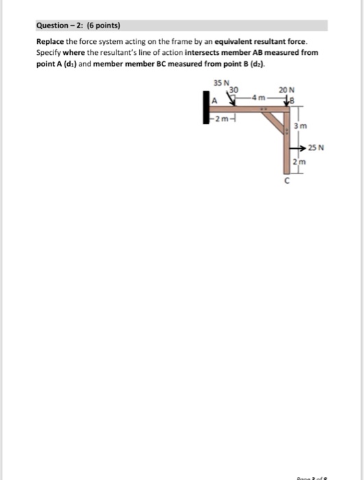 Solved Question-2: (6 points) Replace the force system | Chegg.com