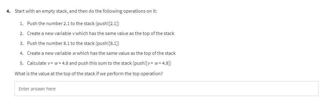 Solved Start with an empty stack, and then do the following | Chegg.com