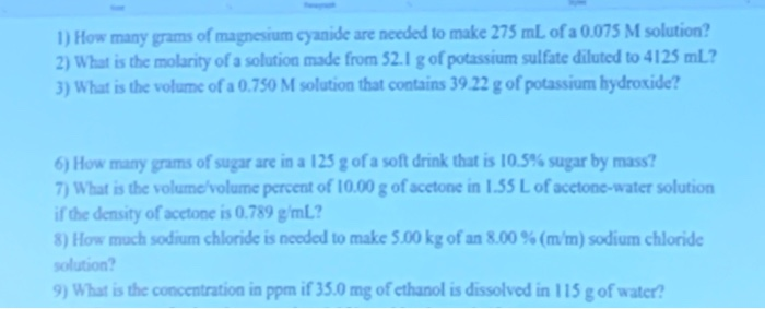 Solved 1) How many grams of magnesium cyanide are needed to | Chegg.com