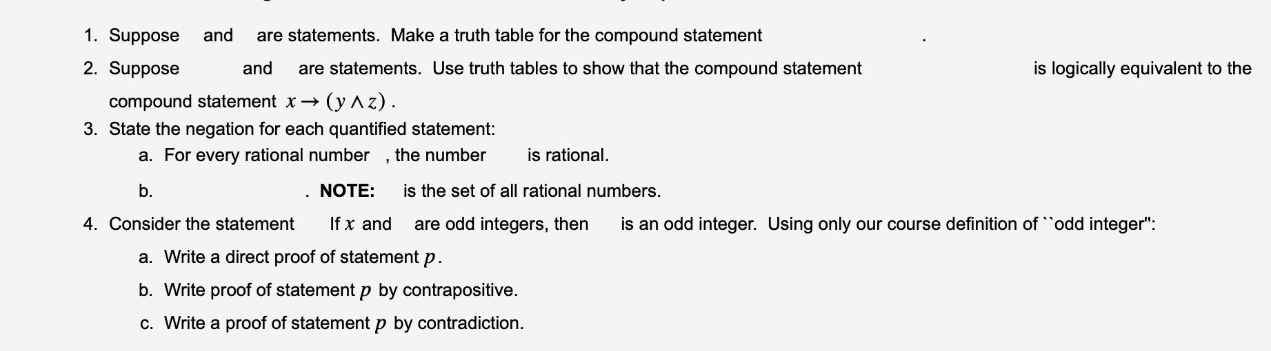 Solved 1. Suppose and are statements. Make a truth table for | Chegg.com