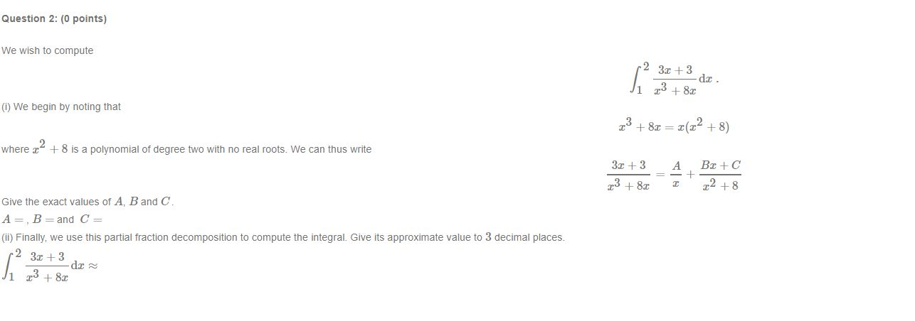 Solved Question 2: (0 points) We wish to compute 2 33+3 J1 | Chegg.com